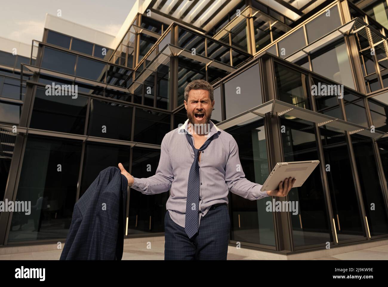 stock market declines is a cause of business loss of frustrated man ...