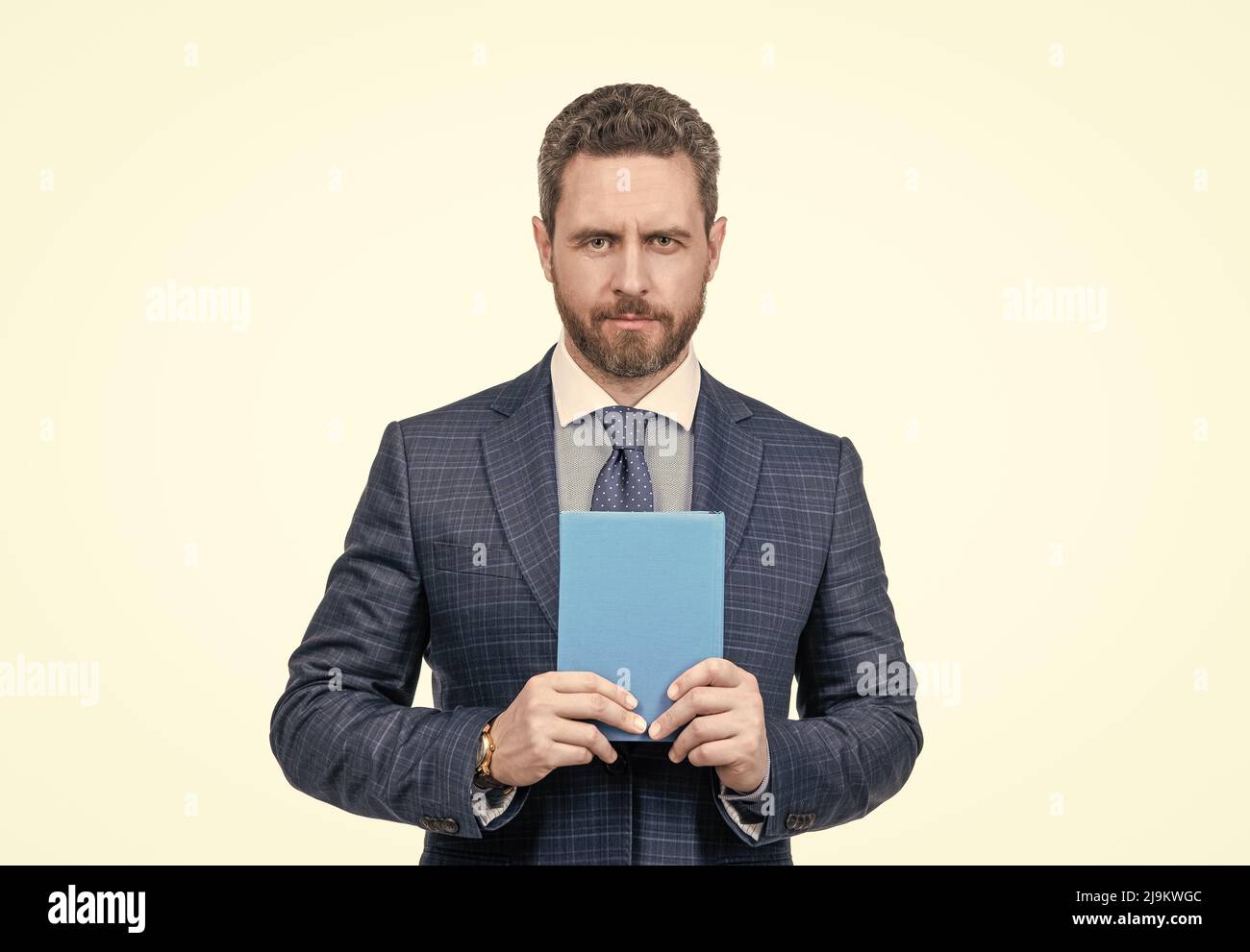 agenda. businessman hold notebook. successful ceo with notepad ...