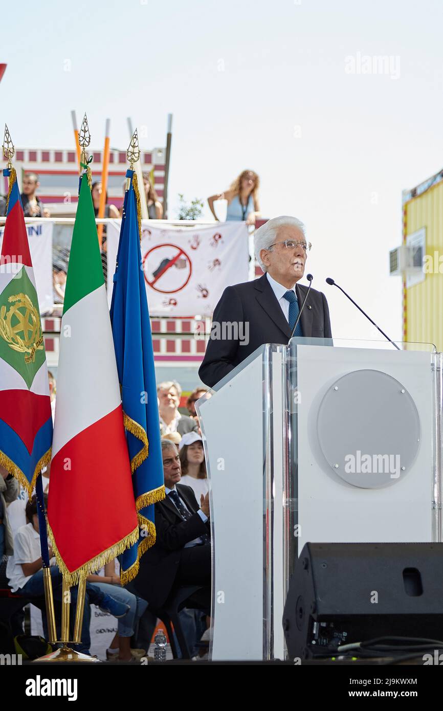 Palermo, Sicily, Italy. 23rd May, 2022. Thirty years ago, the Sicilian ...