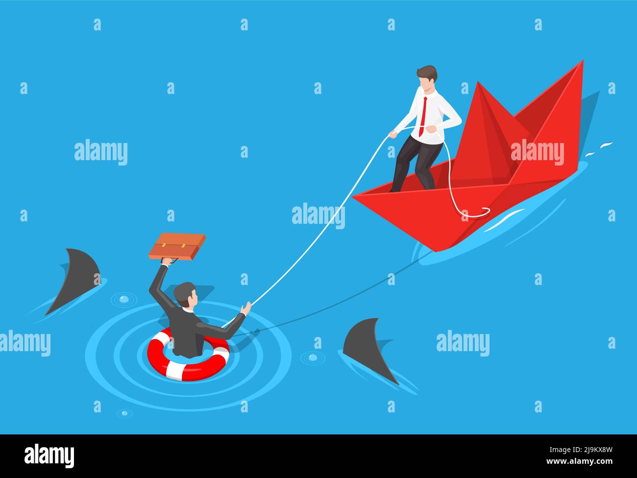 Man help to save life vector business concept Stock Vector Image & Art ...