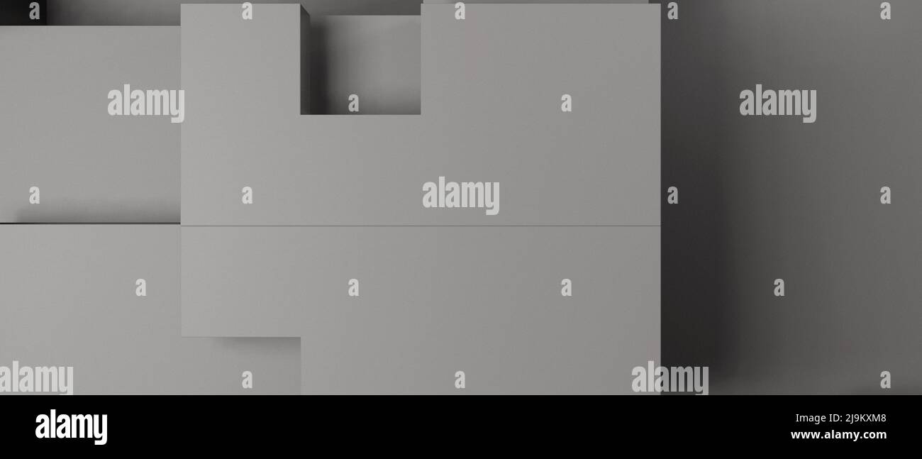 Abstract Creative Geometric Modern Square Cubes Trendy Futuristic Dark ...