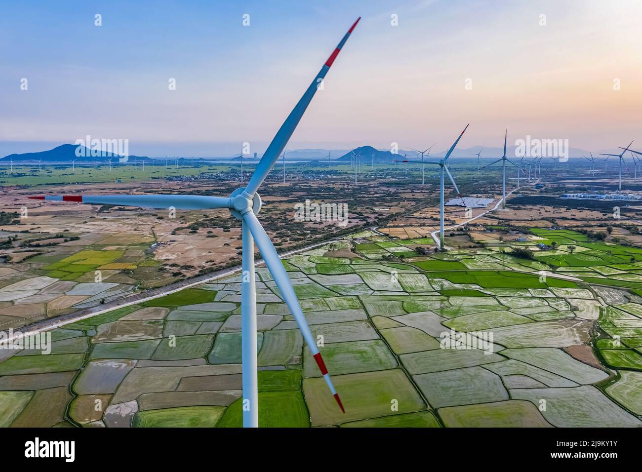 Landscape with Turbine Green Energy Electricity, Windmill for electric ...