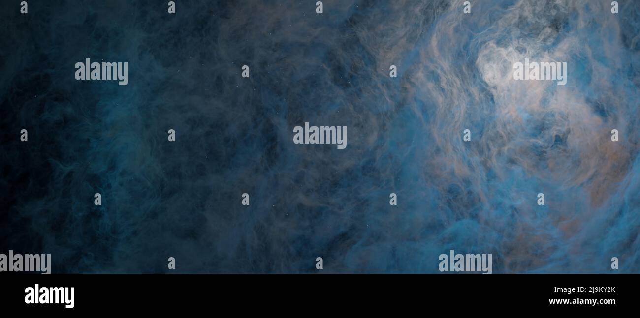 Colorful blue gas clouds banner background Stock Photo - Alamy