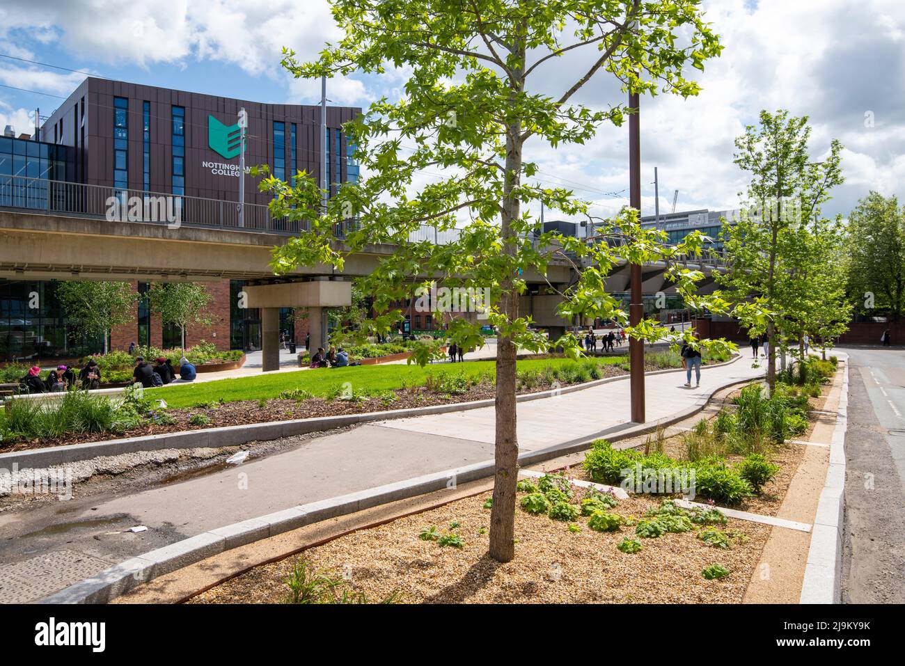 New green space and public realm at the Nottingham College City Hub in ...