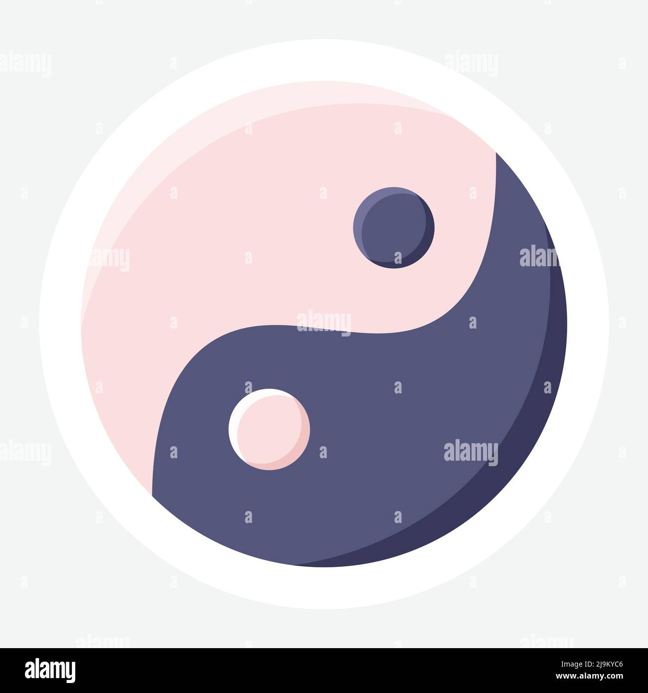 Isolated Yin Yang Sticker Or Icon In Flat Design Stock Vector Image ...