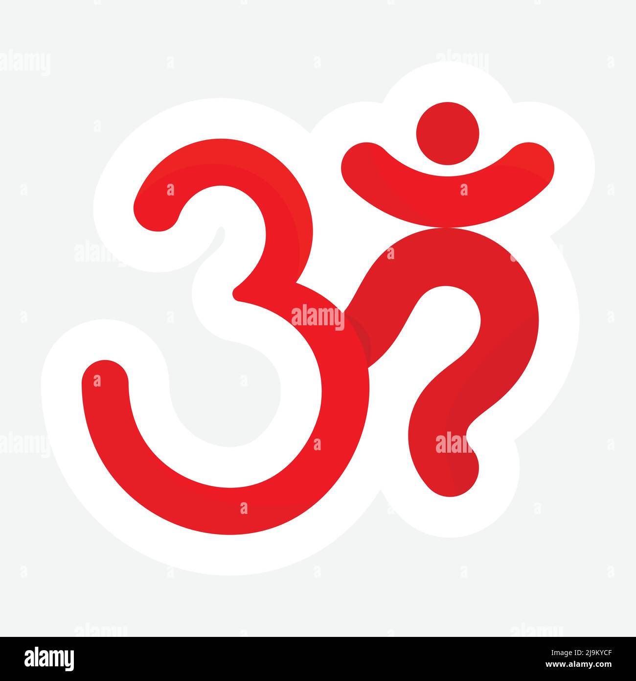 Isolated Om Sticker Or Symbol In Red Color Stock Vector Image & Art - Alamy
