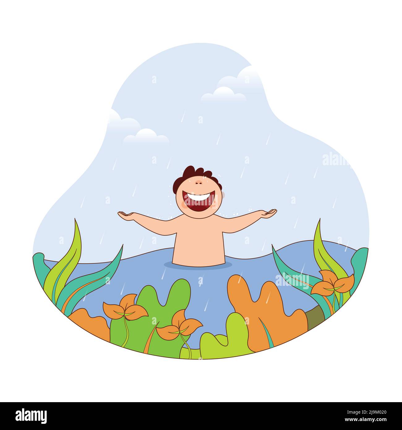 Rainfall on sea Stock Vector Images - Alamy