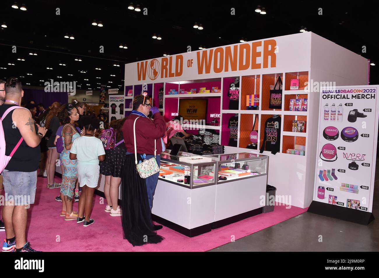 World of Wonder booth during the 2022 Rupaul DragCon, Day 2, held at ...