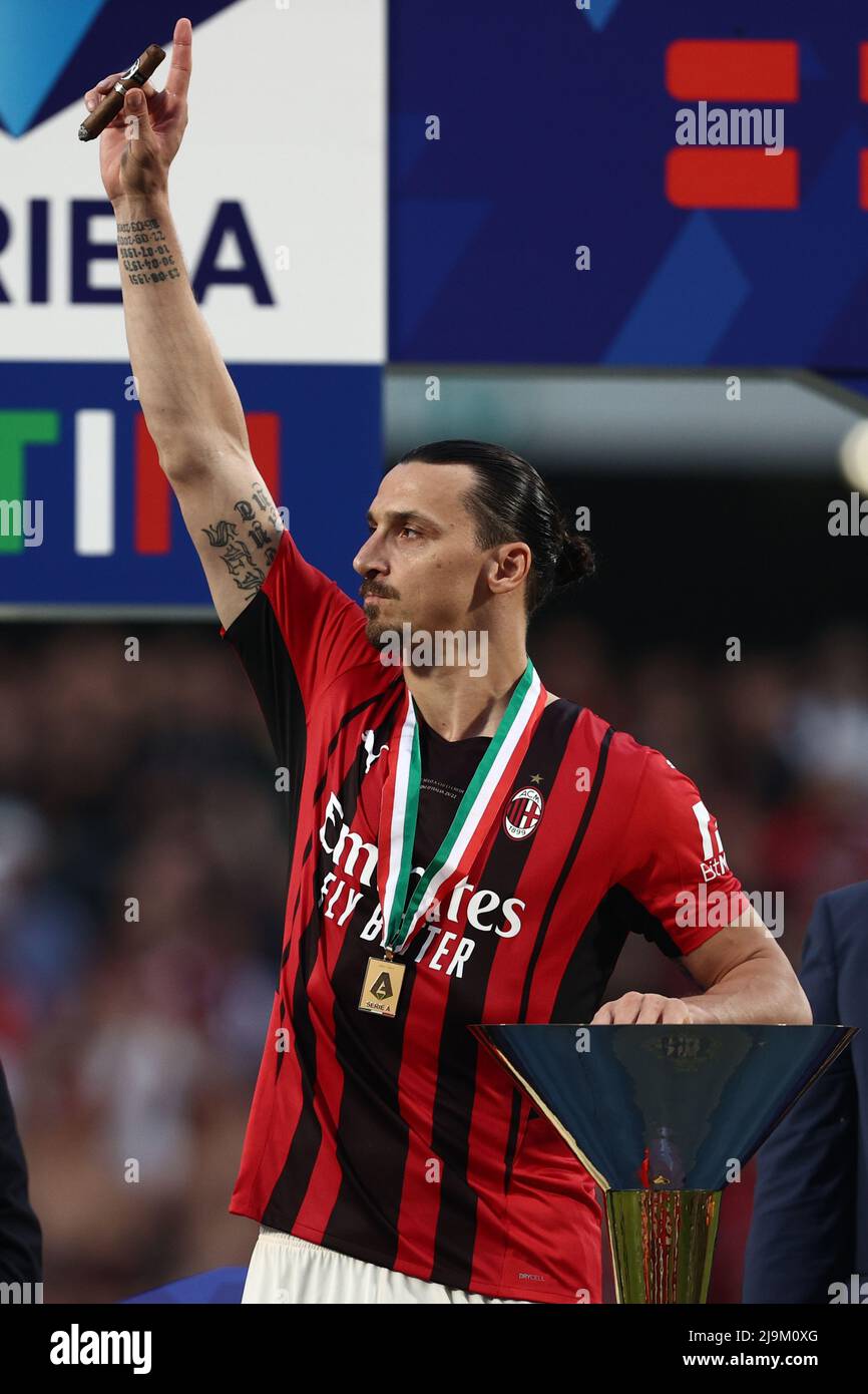 MAPEI Stadium, Reggio Emilia, Italy, May 22, 2022, Zlatan Ibrahimovic ...