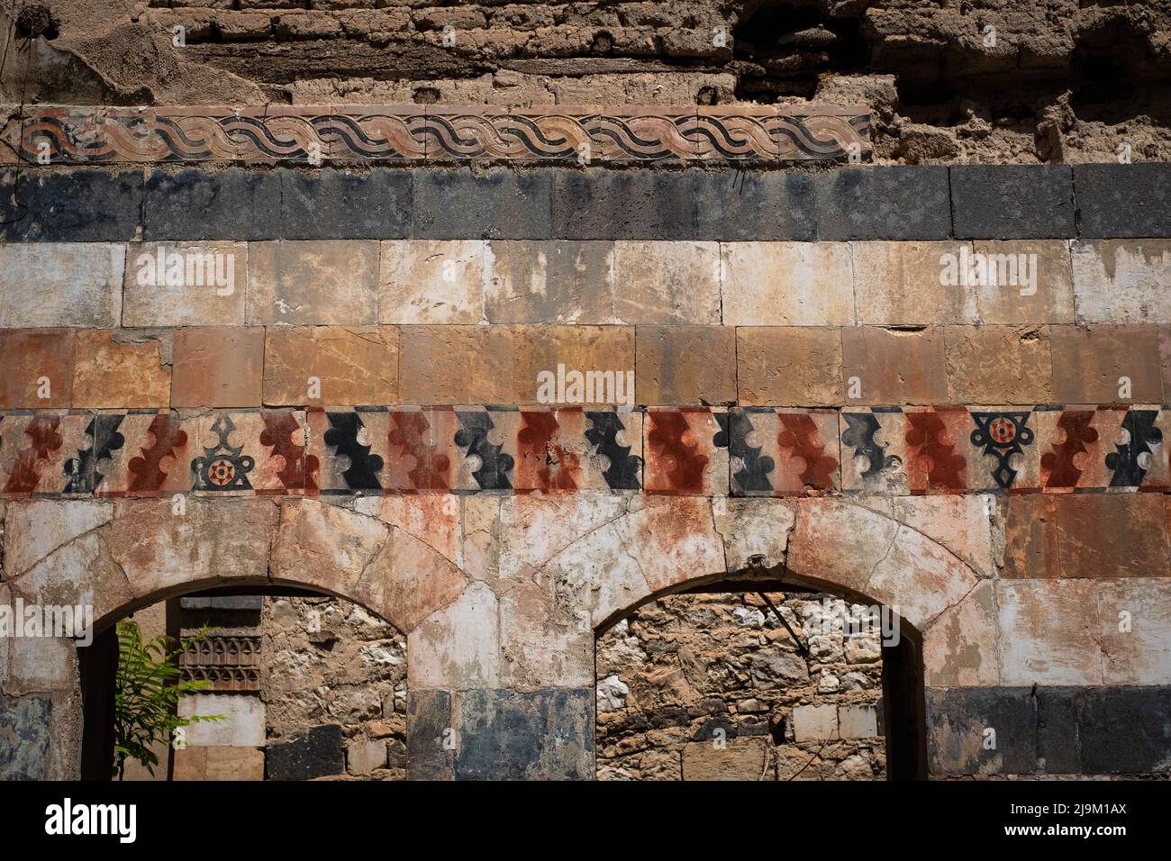old building decoration in oriental house ruin - historic interior ...