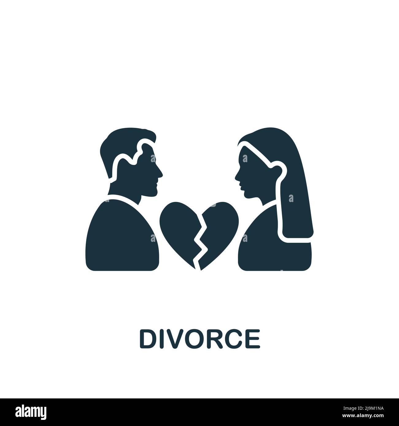 Divorce icon. Monochrome simple Psychology icon for templates, web ...