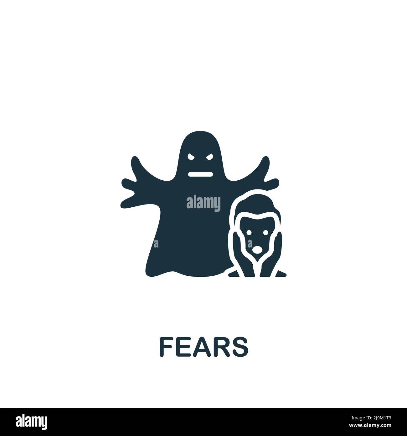 Fears icon. Monochrome simple Psychology icon for templates, web design ...
