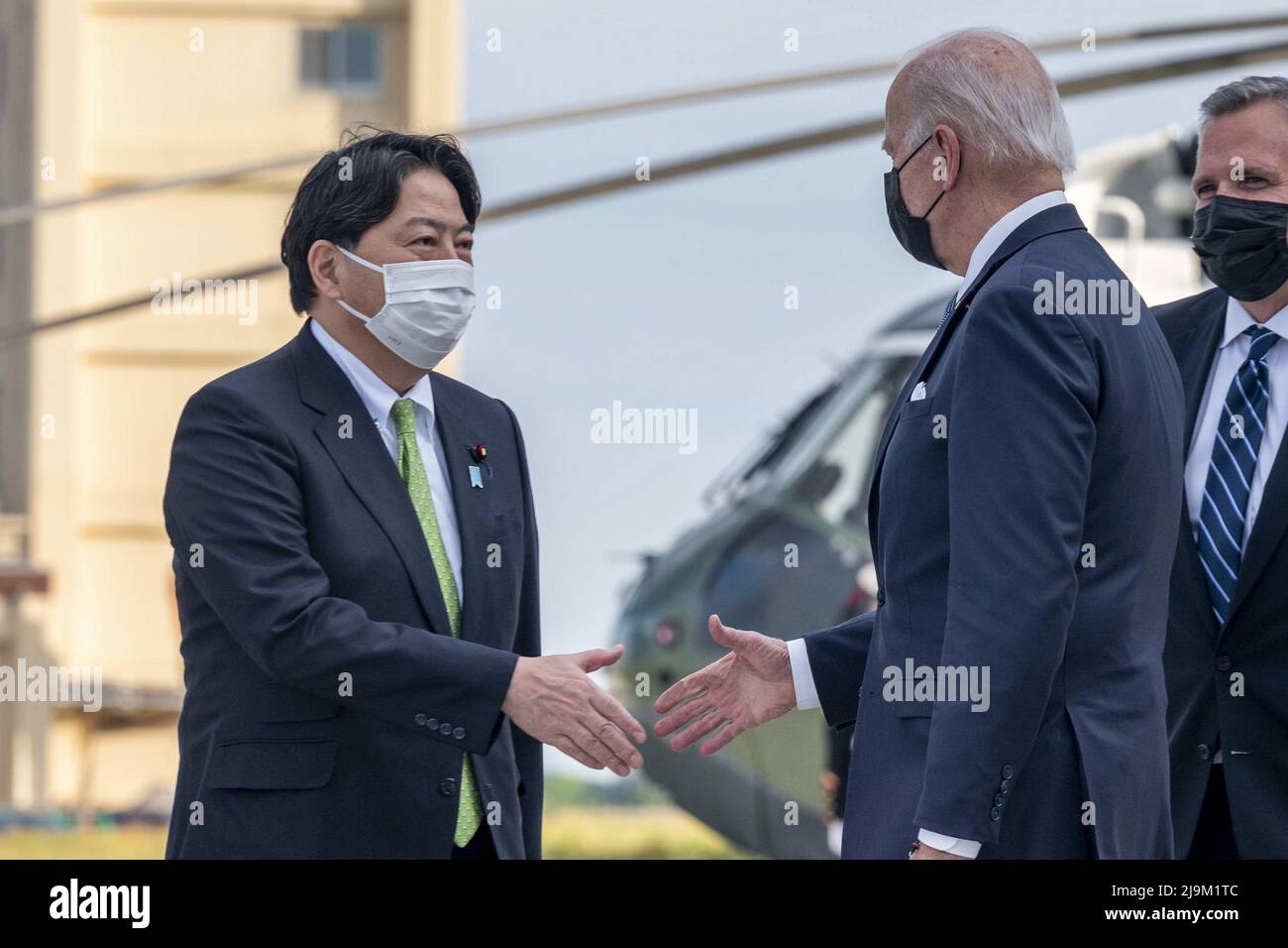 Yokota Air Base, Japan. 24th May, 2022. Japanese Minister for Foreign ...