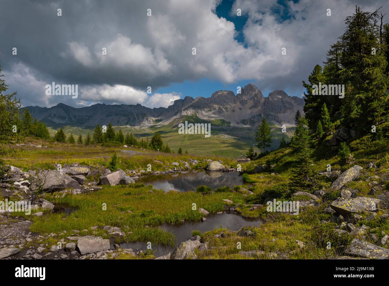 Beautiful landscape of mountains near Moena Stock Photo - Alamy