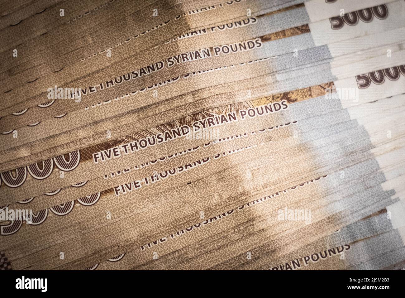 Damascus, Syria - may, 2022: Syrian money, closeup of Syrian pound ...