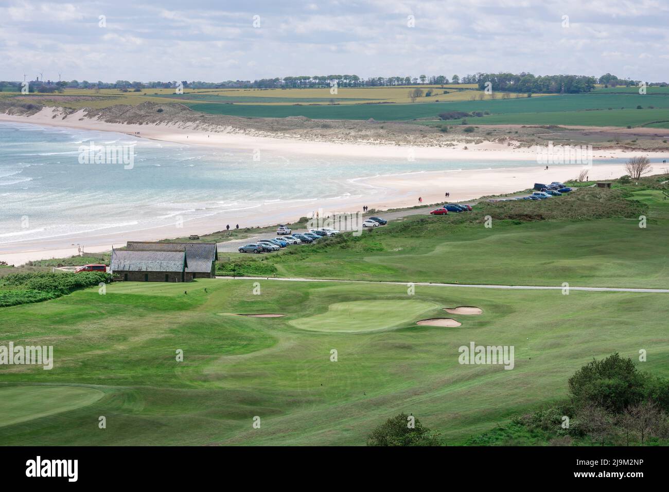 Alnmouth Northumberland beach, view of Alnmouth beach and a section of ...
