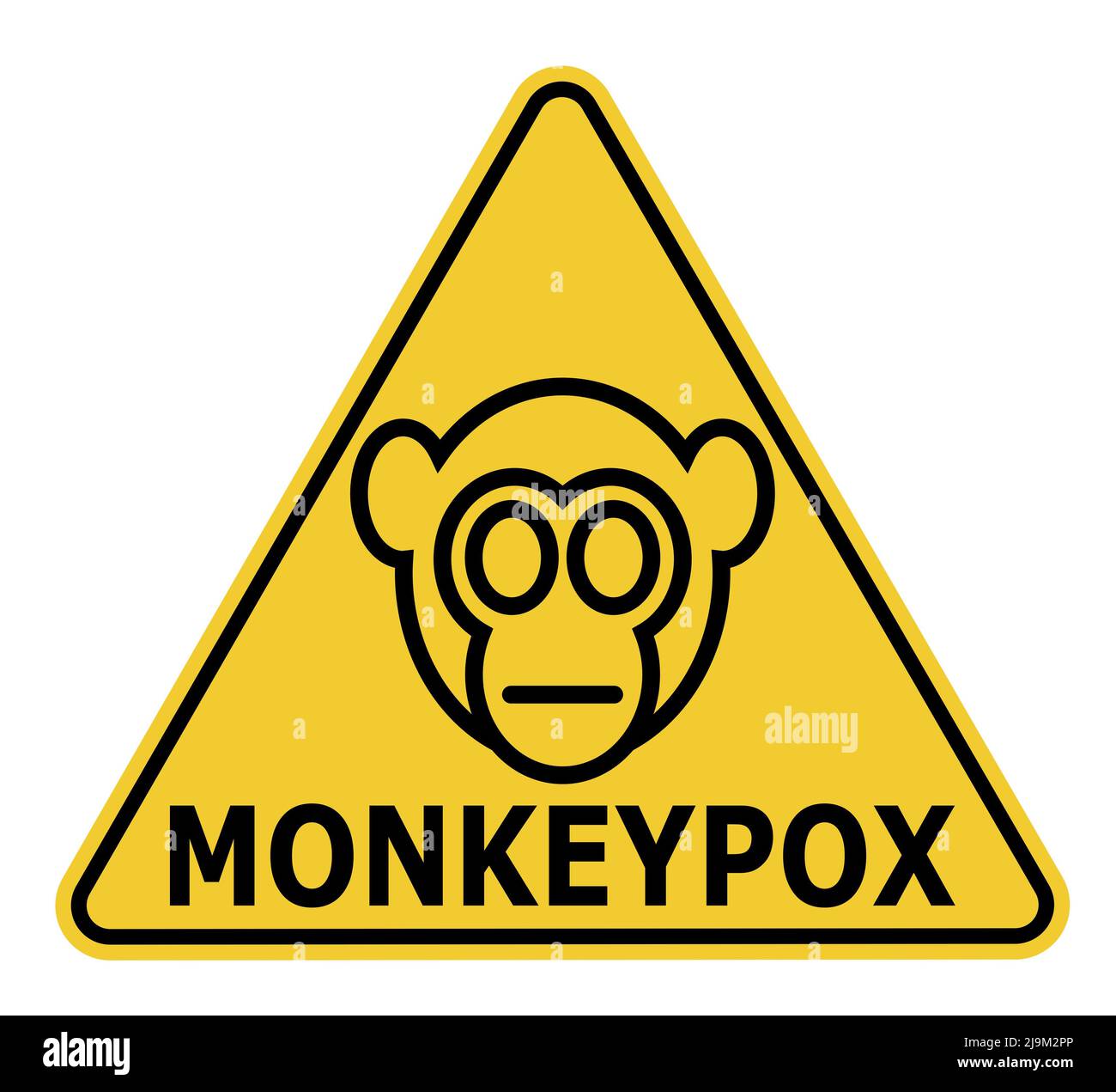 Vector illustration of warning sign against monkeypox virus disease ...