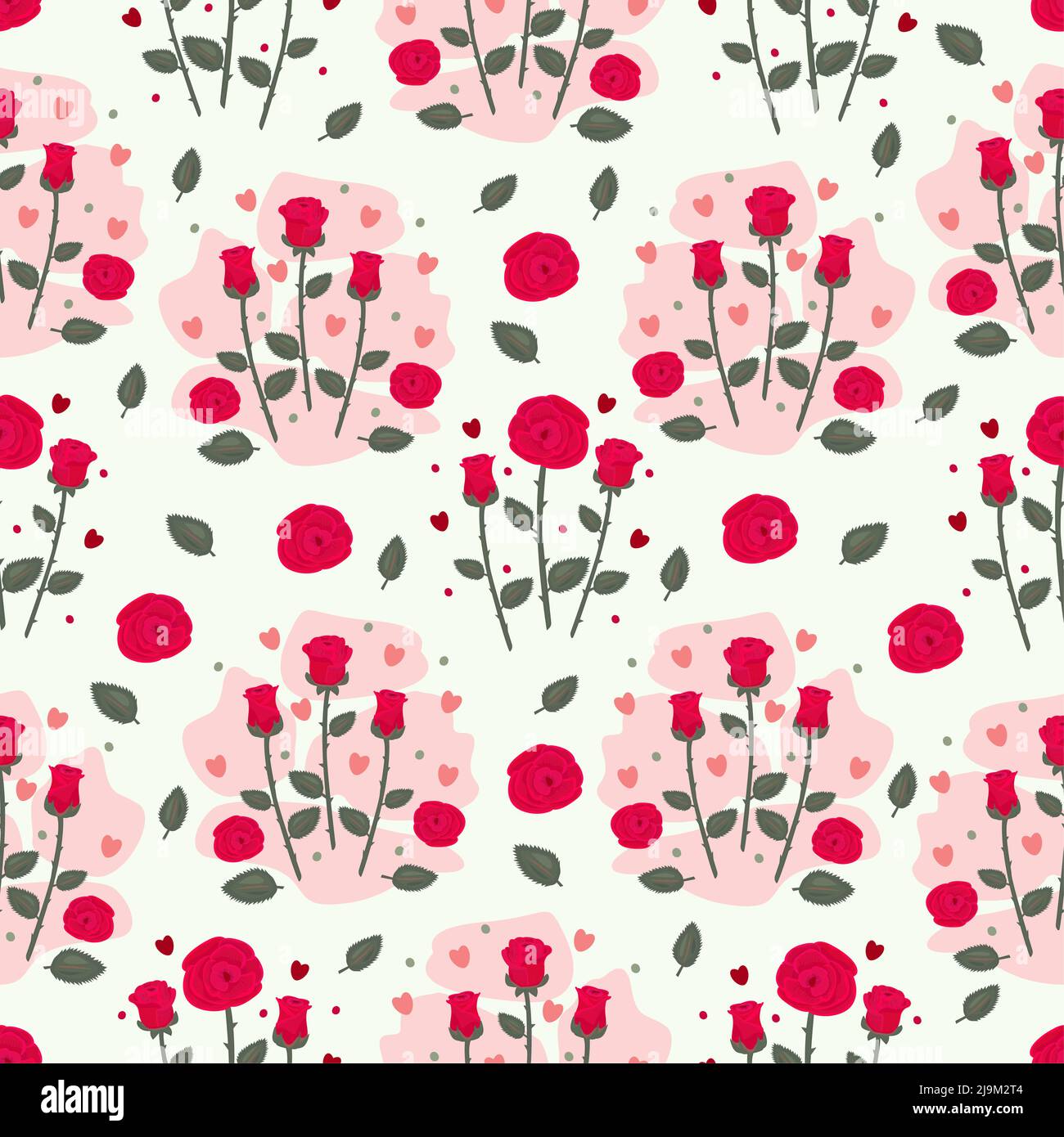 Red roses, colorful seamless pattern Stock Vector Image & Art - Alamy