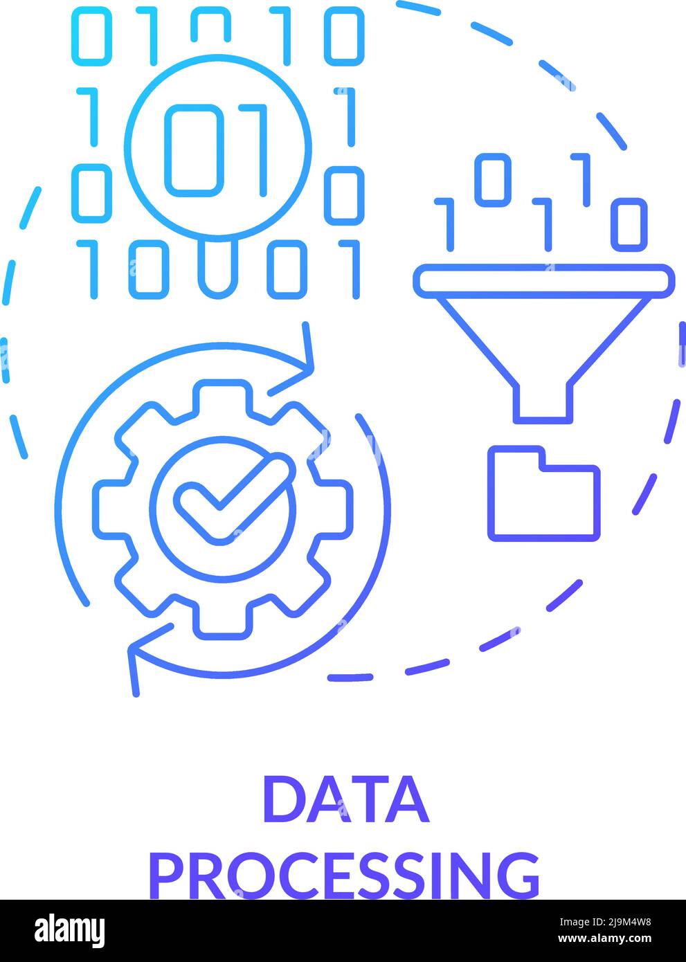 Data processing blue gradient concept icon Stock Vector Image & Art - Alamy