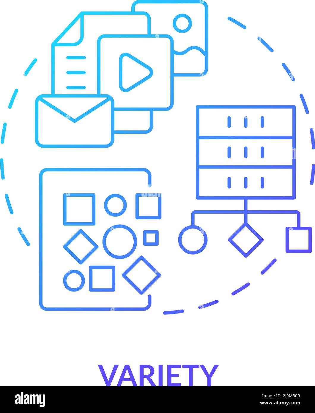 Variety blue gradient concept icon Stock Vector Image & Art - Alamy