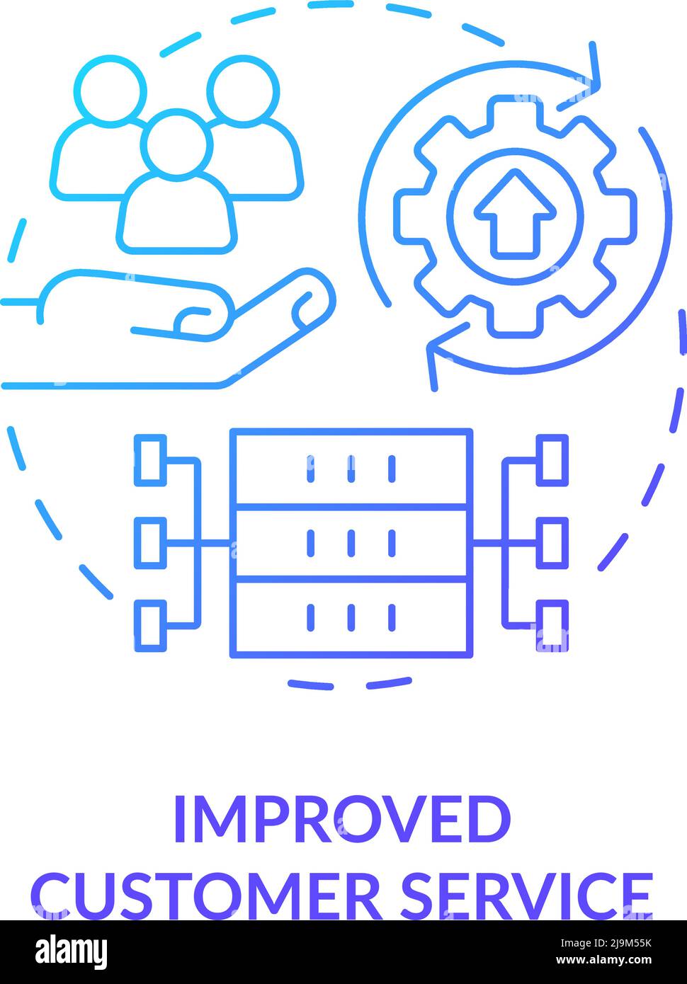 Improved customer service blue gradient concept icon Stock Vector Image ...