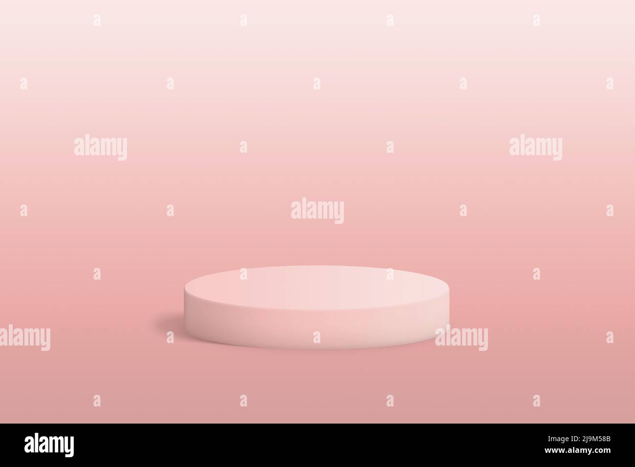 Small cylinder shape pedestal on pink pastel surface for product ...