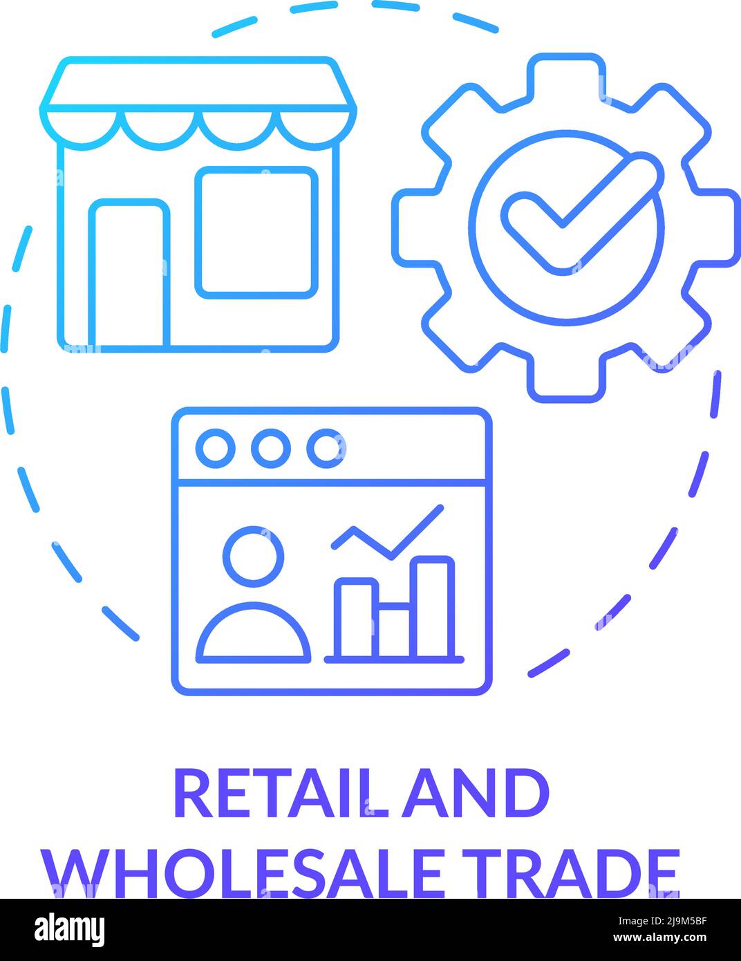 Retail and wholesale trade blue gradient concept icon Stock Vector ...