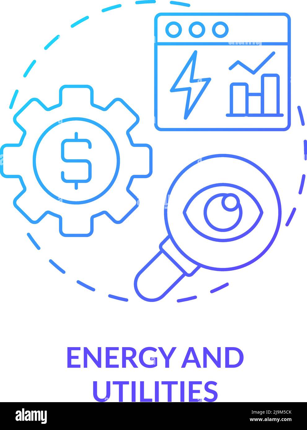 Energy and utilities blue gradient concept icon Stock Vector Image ...