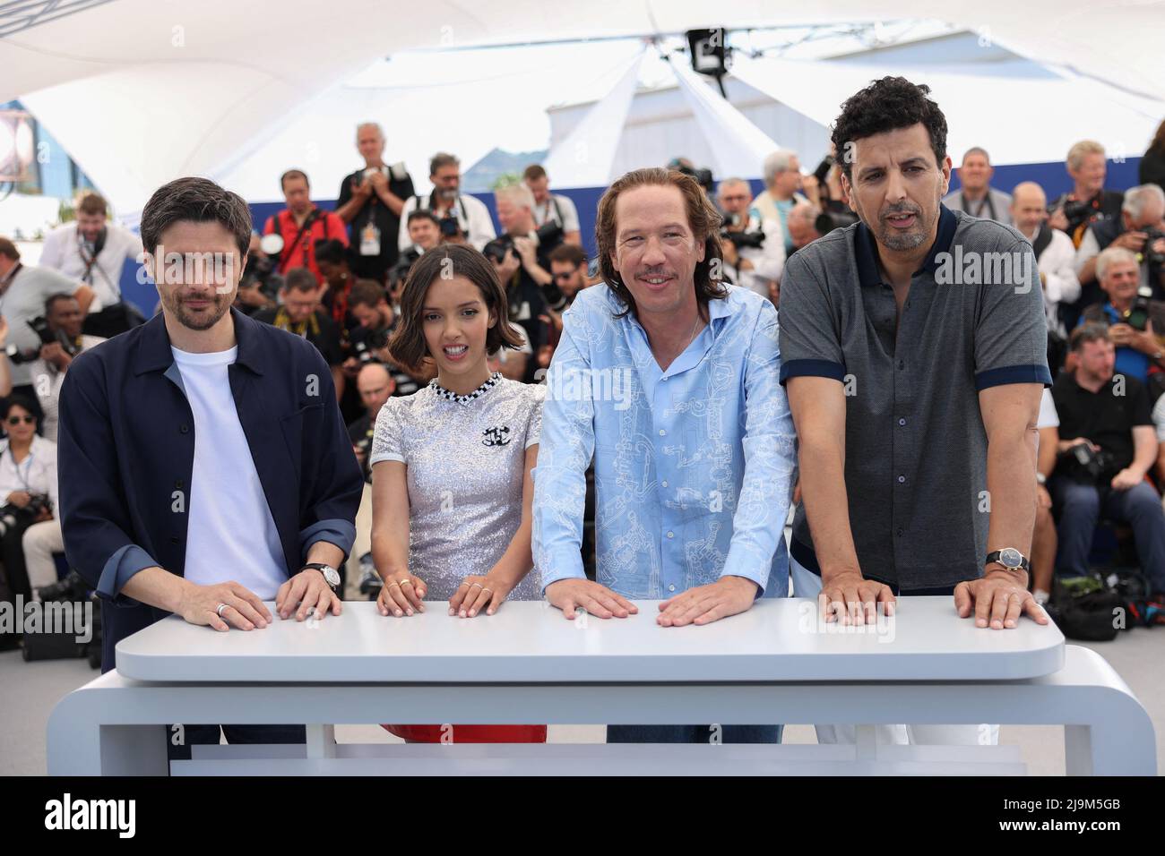 Cannes, France. May 24, 2022, Samir Guesmi, Reda Kateb, Lyna Khoudri ...