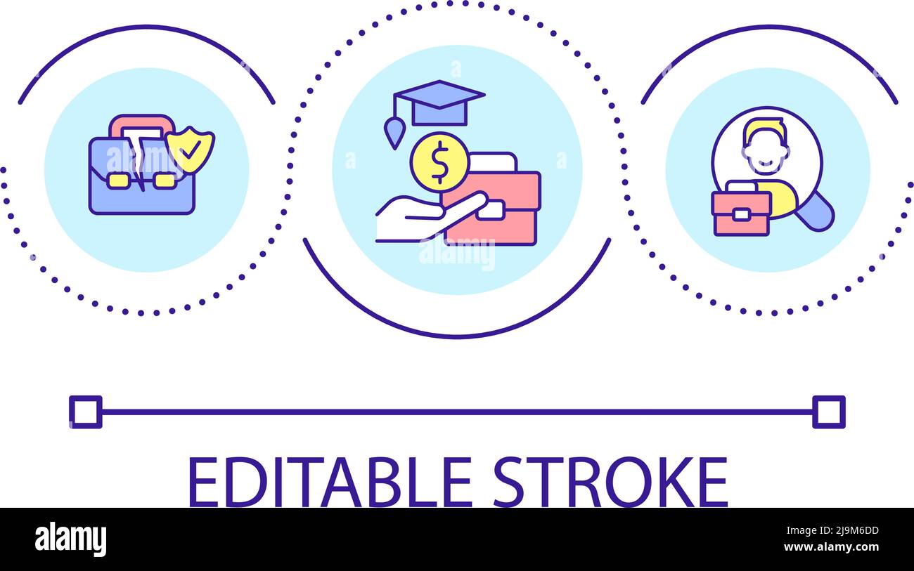 Unemployment benefits and support loop concept icon Stock Vector Image ...