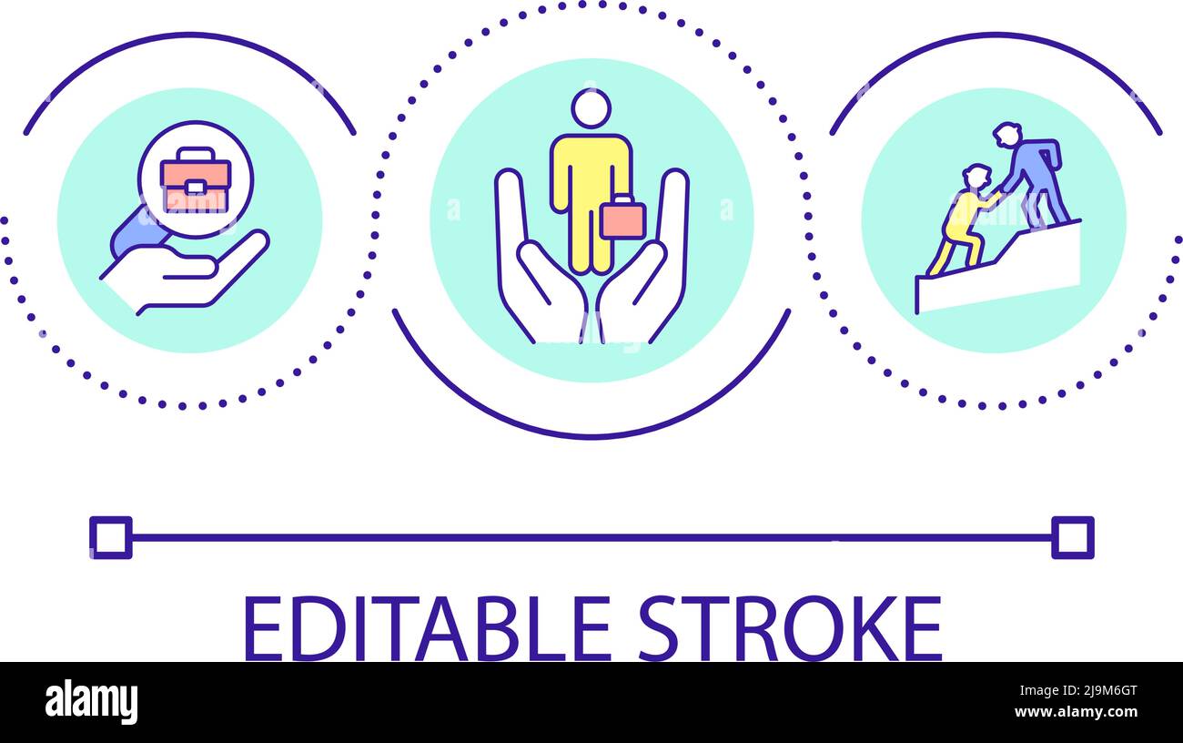 Labour market social program loop concept icon Stock Vector Image & Art ...