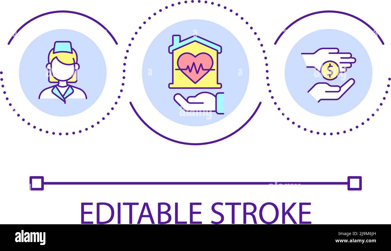 Home based medical care services loop concept icon Stock Vector Image ...