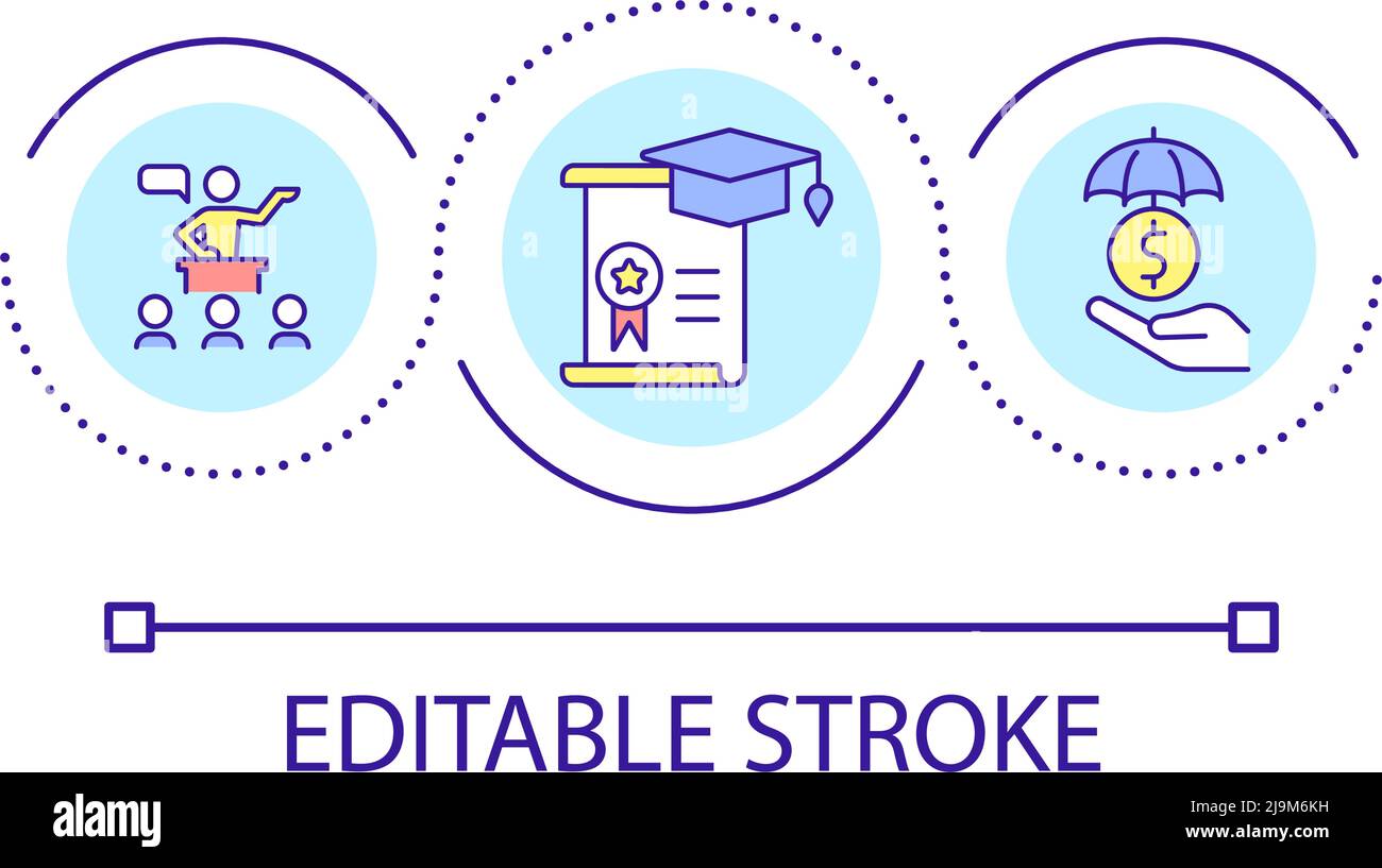 Graduation programs loop concept icon Stock Vector Image & Art - Alamy