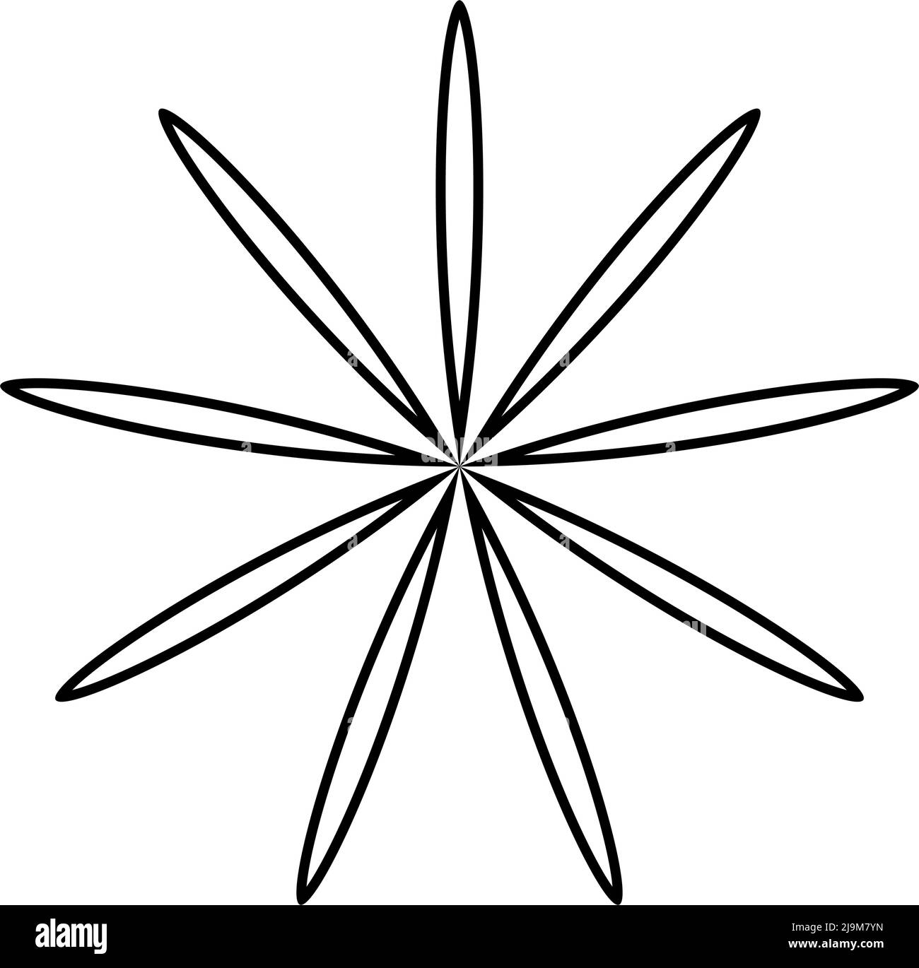 Leaf, flower and plant silhouette element. Stock vector illustration ...