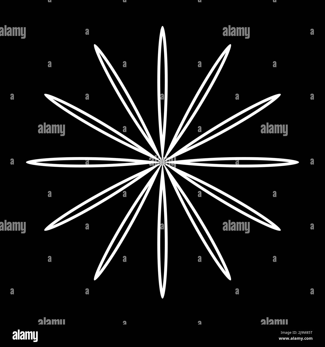 Leaf, flower and plant silhouette element. Stock vector illustration ...