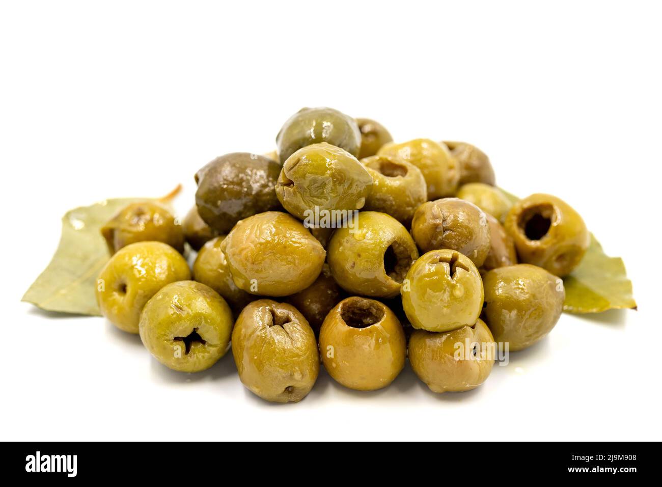 Green olive. natural olive on isolated white background. Healthy food ...