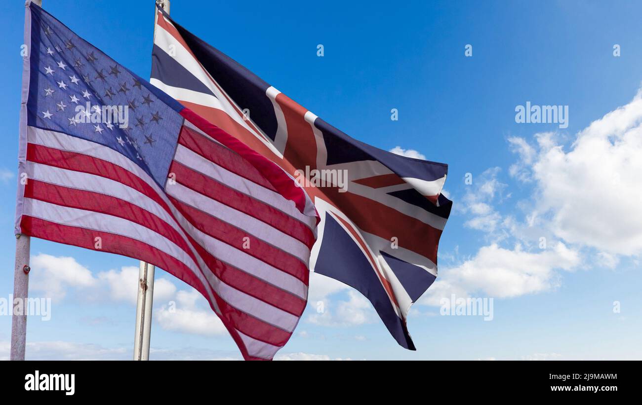 flag of uk, usa. A symbol of friendship and support Stock Photo - Alamy