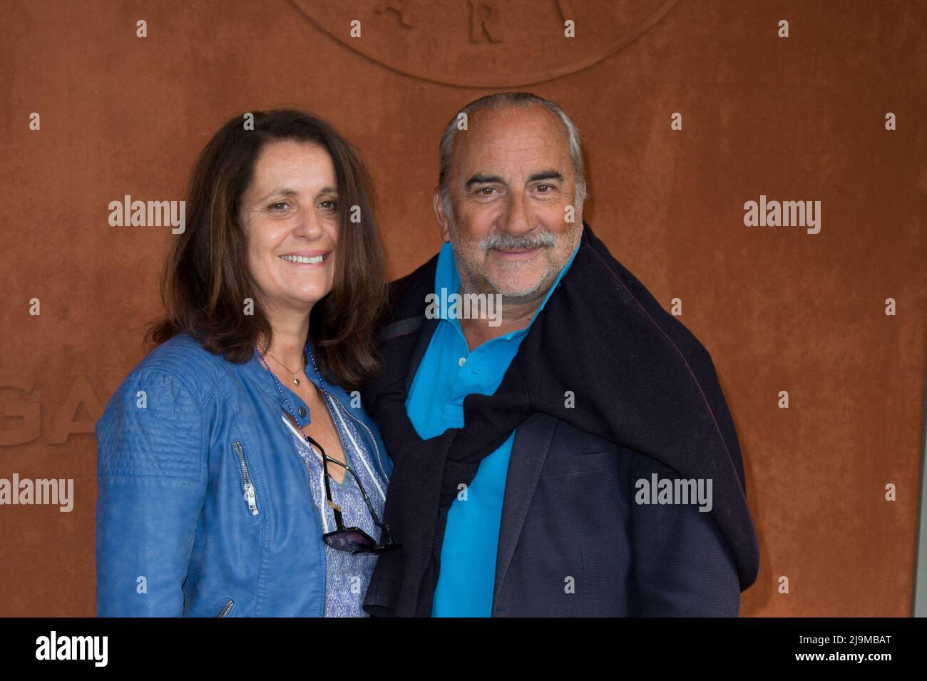 Antoine Dulery and his wife Pascale Pouzadoux at Village during French ...