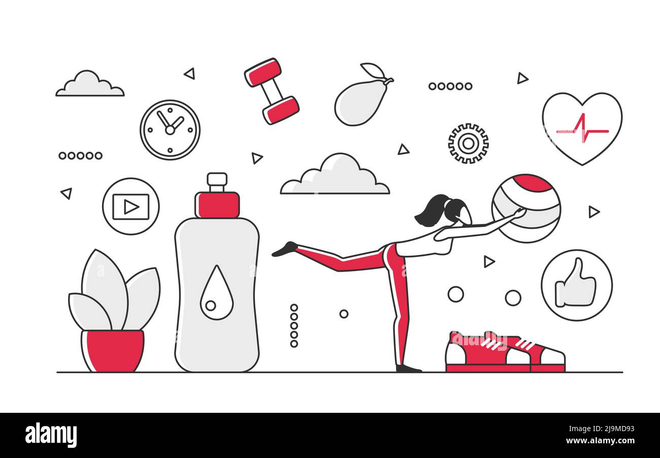 Sport training session with gym equipment. Physical activity practice ...