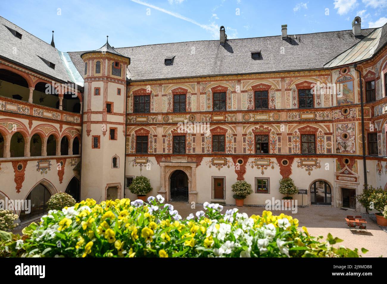 patio of Tratzberg castle in Tyrol Stock Photo - Alamy