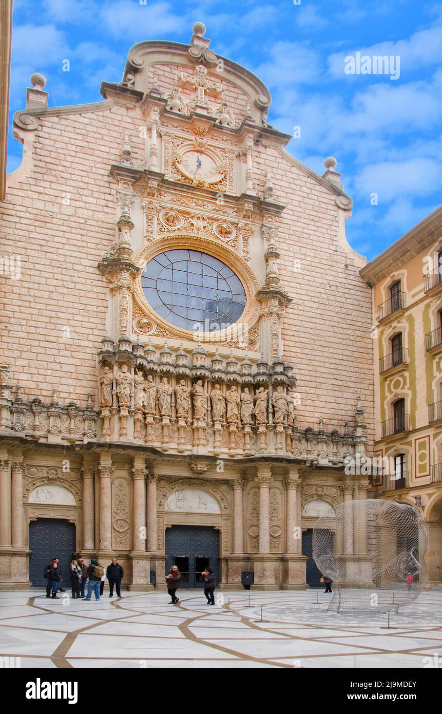 Santa Maria de Montserrat ,a Benedictine abbey located on the mountain ...