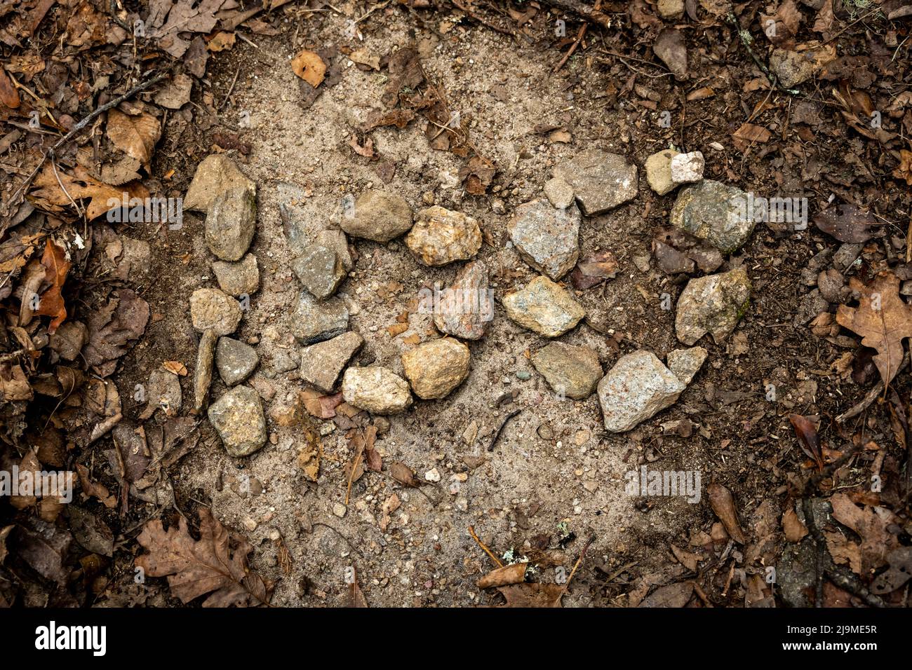 Small Stones Form 100 Marker On Trail from the southern terminus of the ...