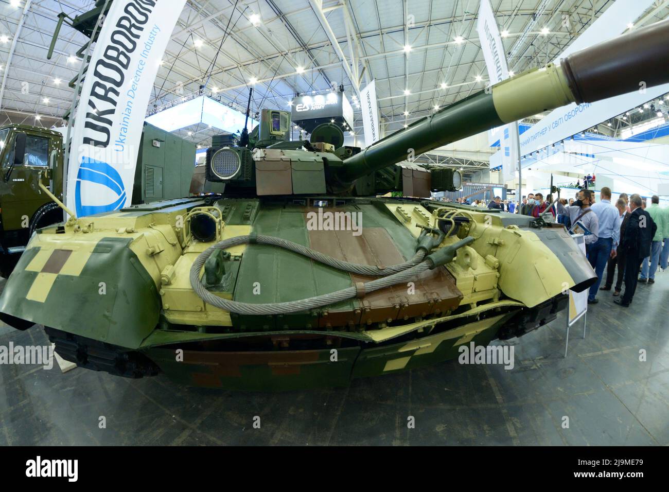 New made in Ukraine tank Oplot presented on stand during the Arms and ...