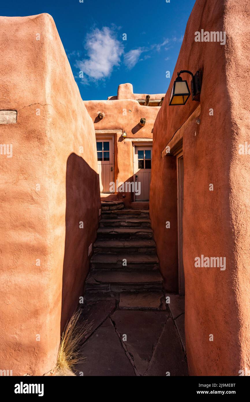 Staircase Leading To Rooms In The Old Painted Desert Inn Stock Photo ...