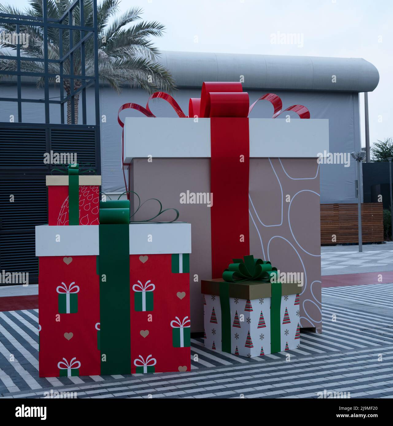 View of a beautiful gift box structure for the Christmas and New year ...