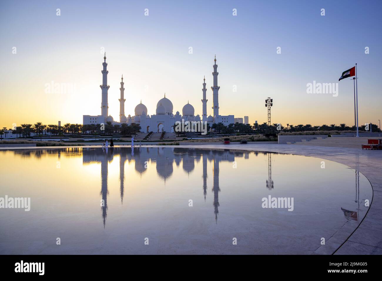 View of the Sheikh Zayed Grand Mosque , the largest mosque in UAE ...