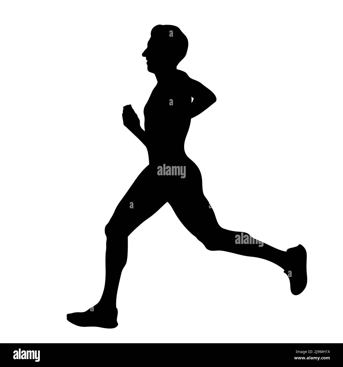 Running athlete track side view Black and White Stock Photos & Images ...