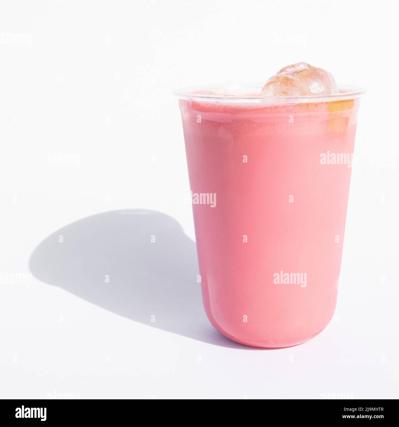 Rose Iced coffee latte caramel vanilla with ice in clear cup Stock ...