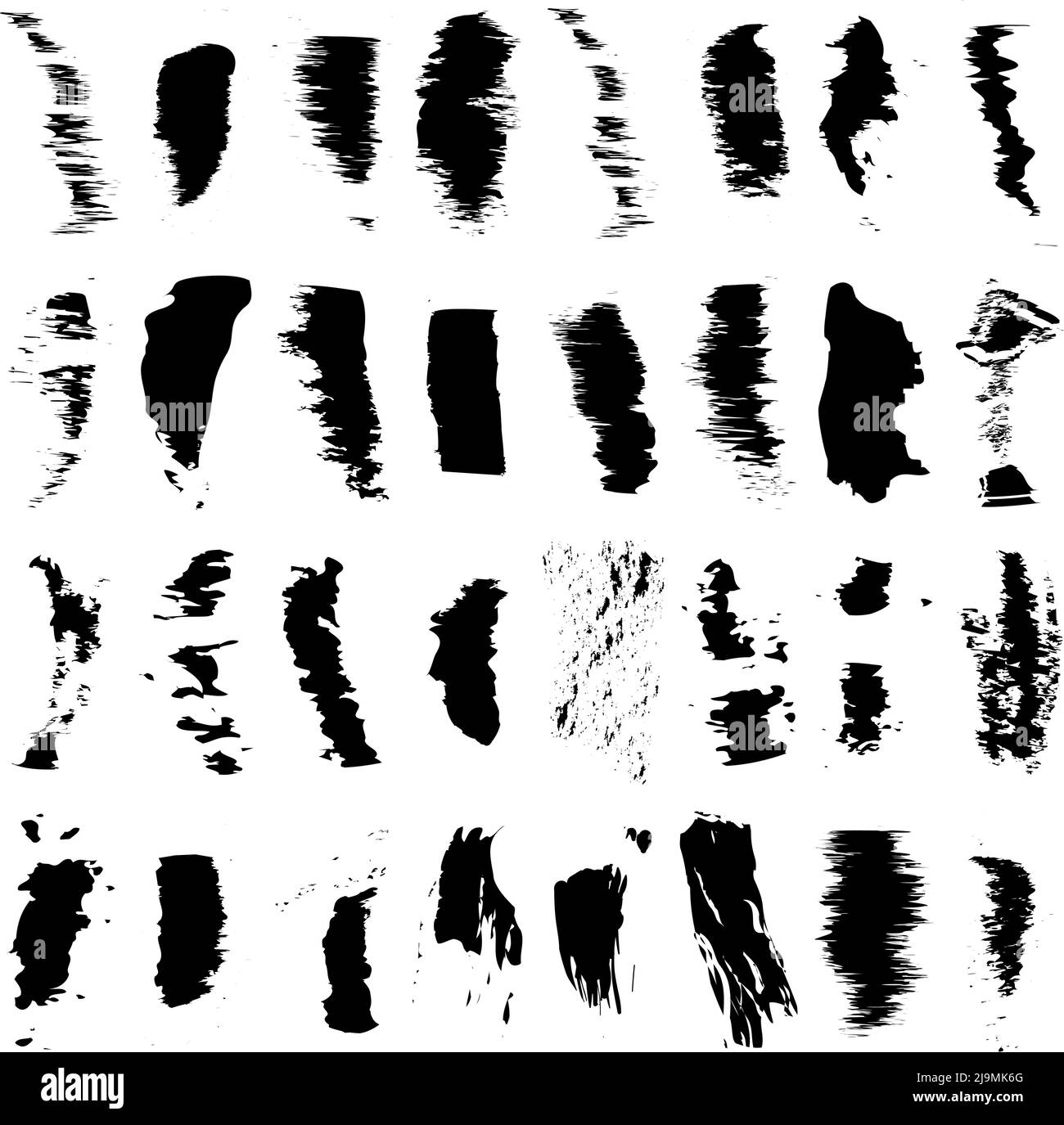 Grungy paint brush, brush stroke effect shape, element. Stock vector ...