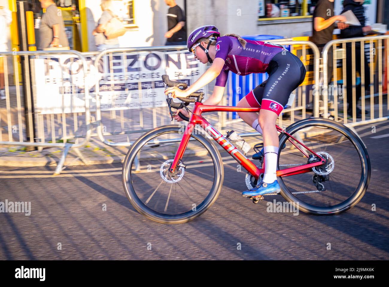 Roisin Lally of Loughborough Lightning racing in the Sportsbreaks Tour ...